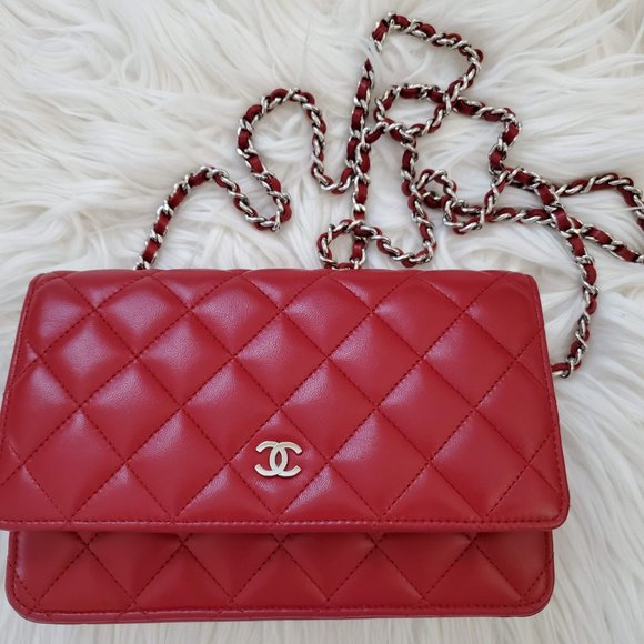 CHANEL | Bags | Chanel Wallet On Chain Woc Deep Red | Poshmark